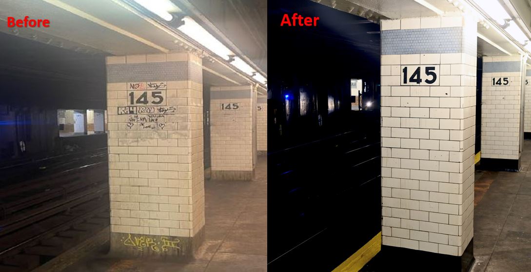 MTA Completes Re-NEW-Vation at 145 St 1 Subway Sta